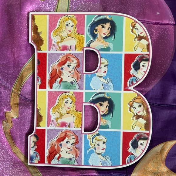 Disney | Other | Disney Princess Designer Art B Letter Initial Wall Art ...